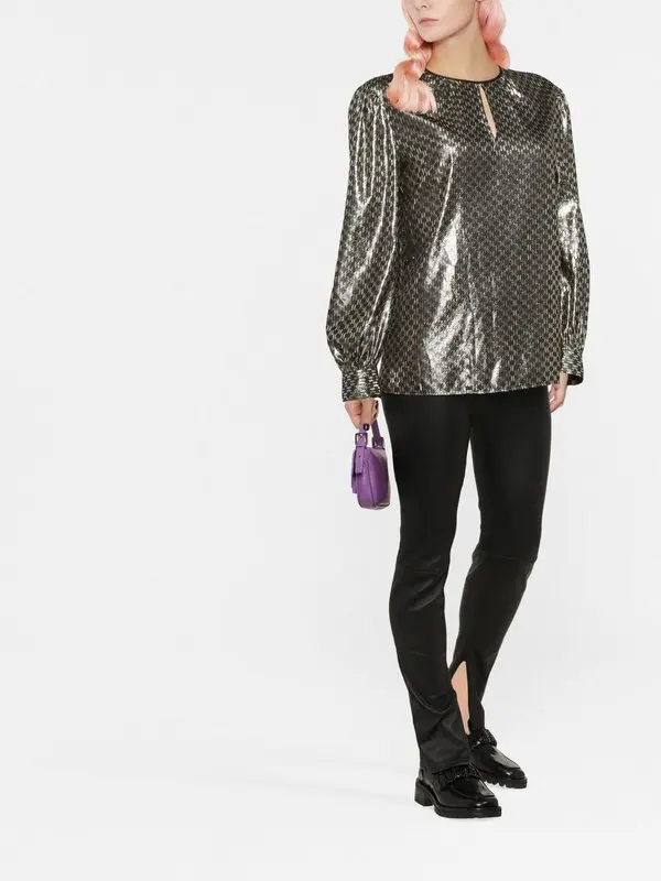 Karl Lagerfeld Monogram Shine-finish Blouse