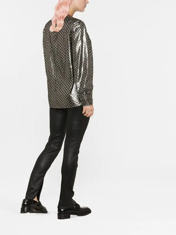 Karl Lagerfeld Monogram Shine-finish Blouse