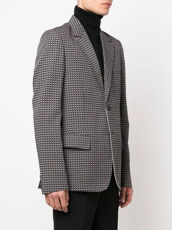 Valentino Garavani Geometric-pattern Print Blazer