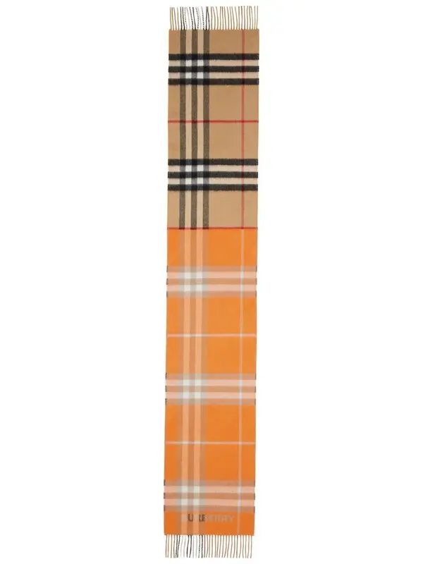 Burberry Check-pattern Fringed-edge Scarf