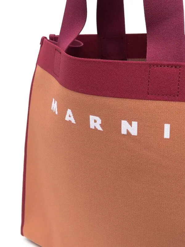 Marni Logo Print Tote Bag - Orange