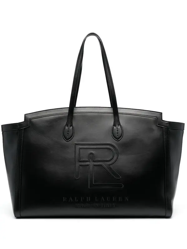 Ralph Lauren Logo-lettering Calf Leather Tote Bag