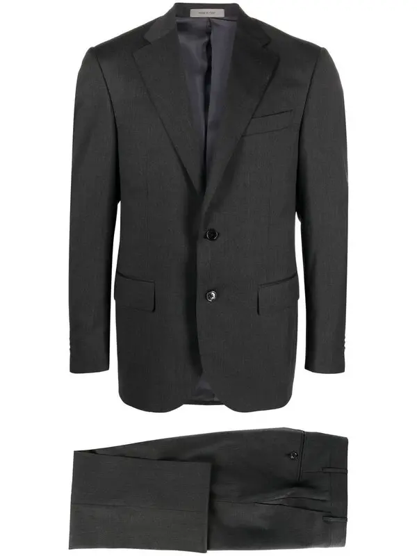 Corneliani Single-breasted Virgin-wool Suit - Grey