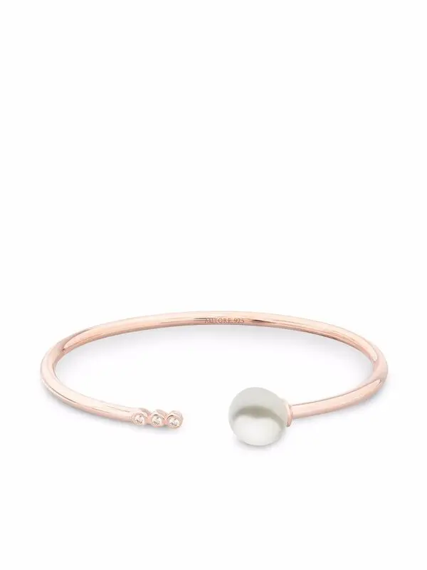 AUTORE MODA Pearl And Diamond Bangle - Pink
