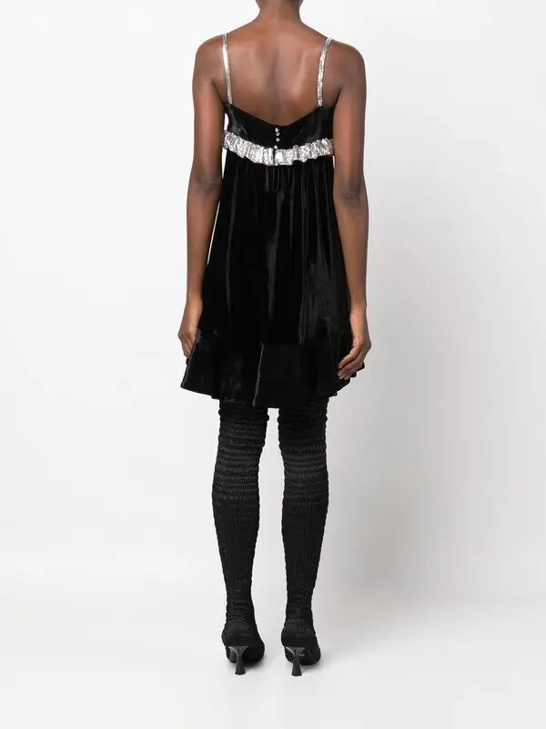Rabanne Two-tone Velvet Minidress
