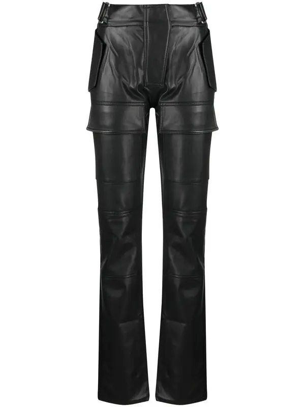 MISBHV Straight Leg Faux-leather Trousers