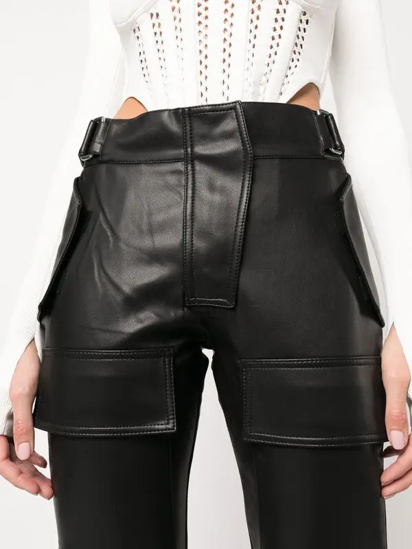 MISBHV Straight Leg Faux-leather Trousers