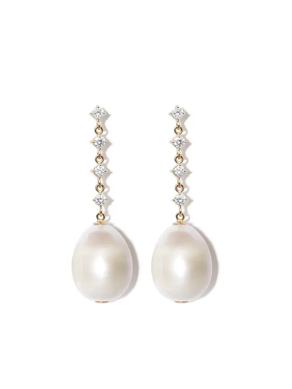 Zoe Chicco 14kt Pearl And Diamond Earrings - Gold