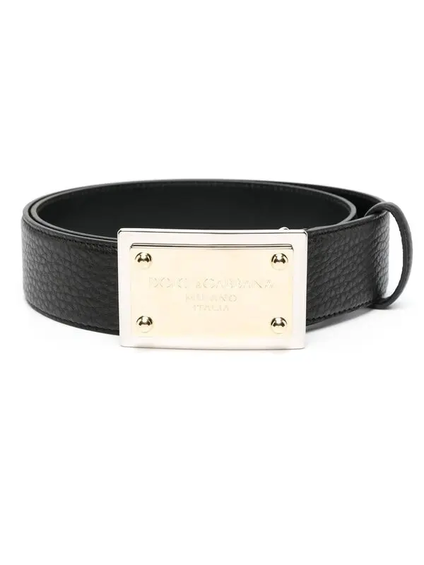 Dolce & Gabbana Buckled Leather Belt - Black