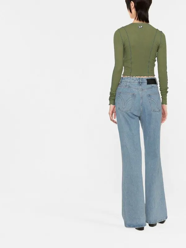 DIESEL® Cropped Cardigan With Exposed Seam