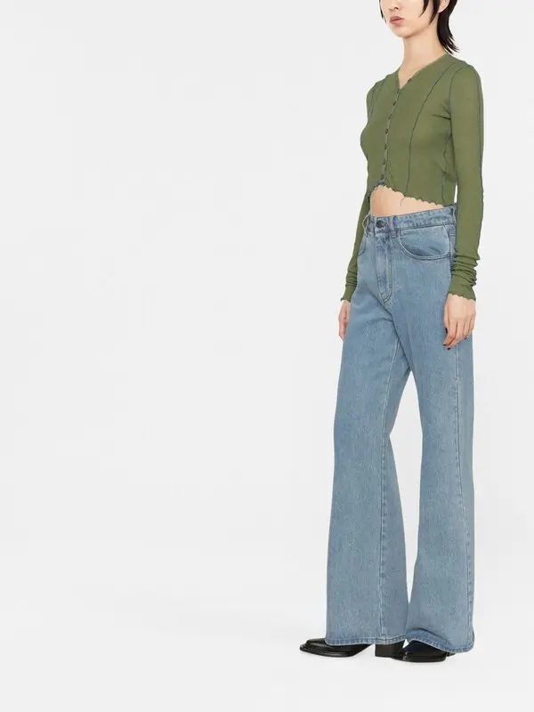DIESEL® Cropped Cardigan With Exposed Seam