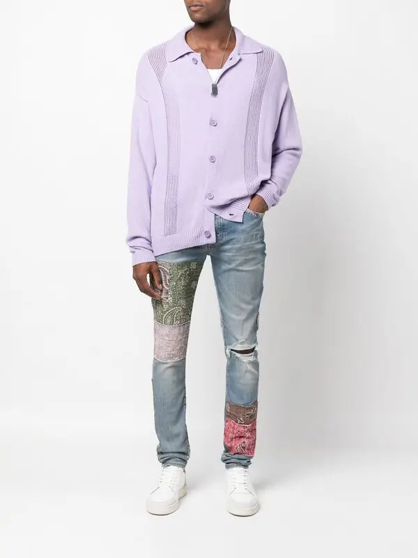 Amiri Distressed Patchwork Skinny Jeans