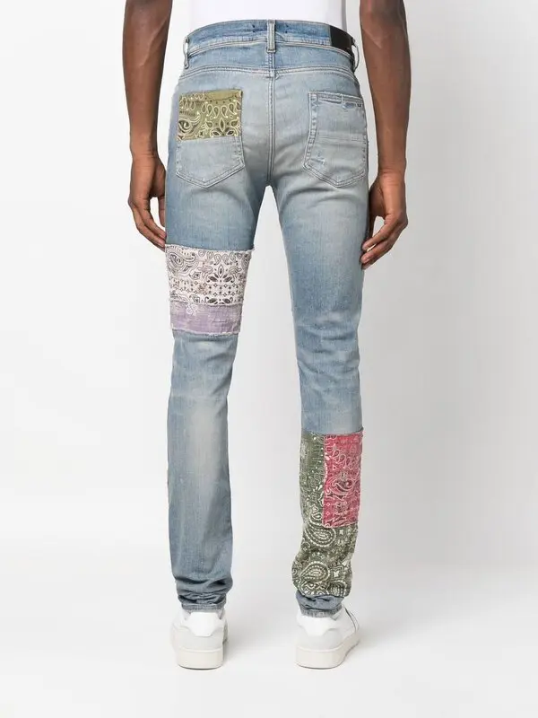 Amiri Distressed Patchwork Skinny Jeans