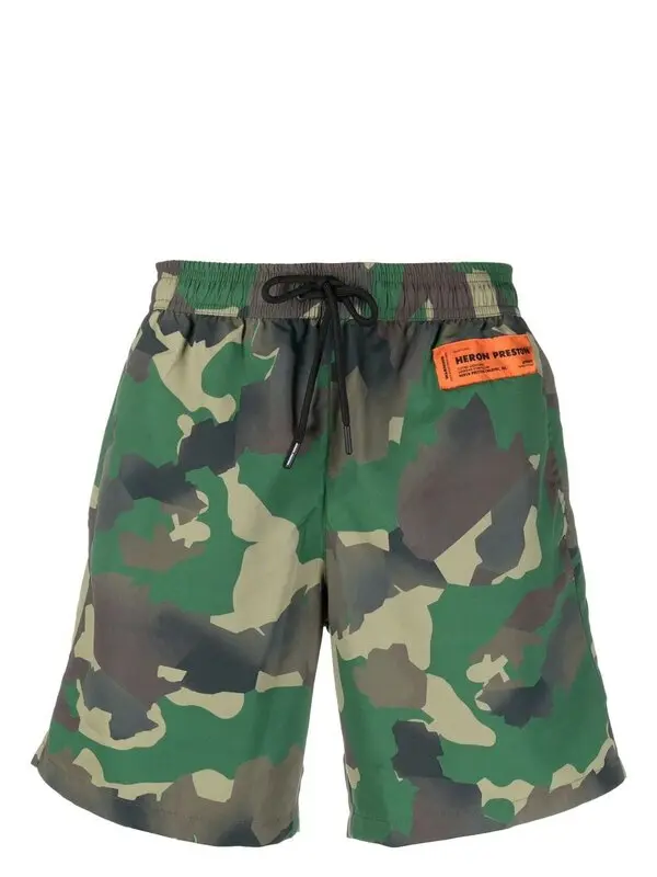 Heron Preston Logo-patch Swim Shorts - Green