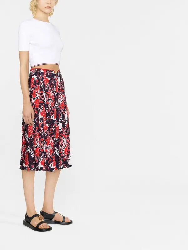Valentino Garavani Archive Manifesto Pleated Midi Skirt