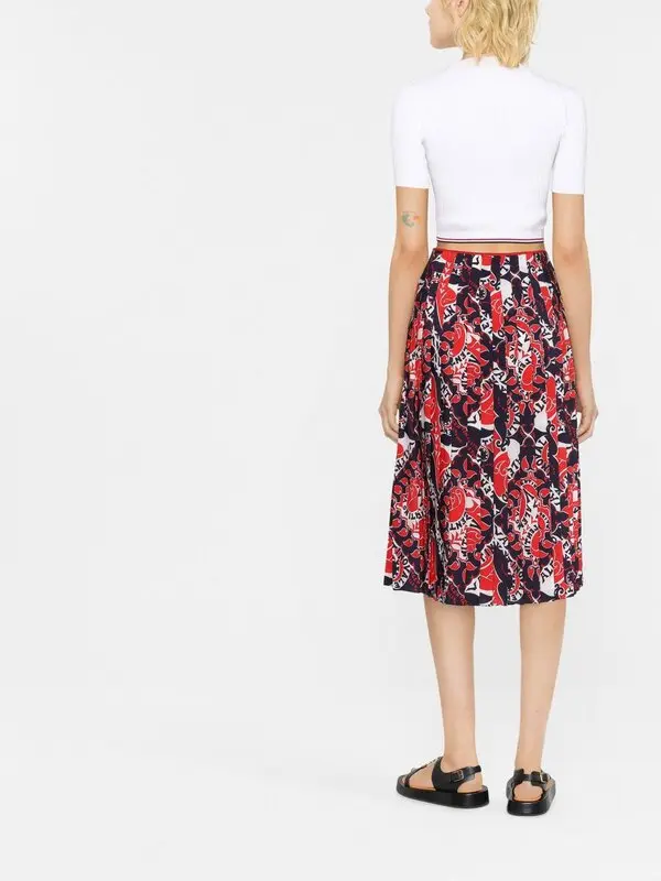 Valentino Garavani Archive Manifesto Pleated Midi Skirt