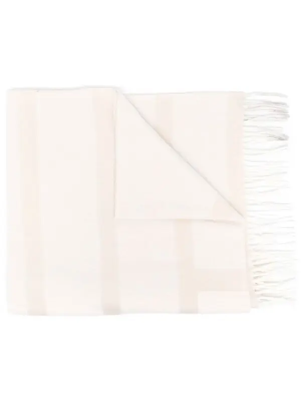 TOTEME Monogram-jacquard Wool Scarf - Neutrals