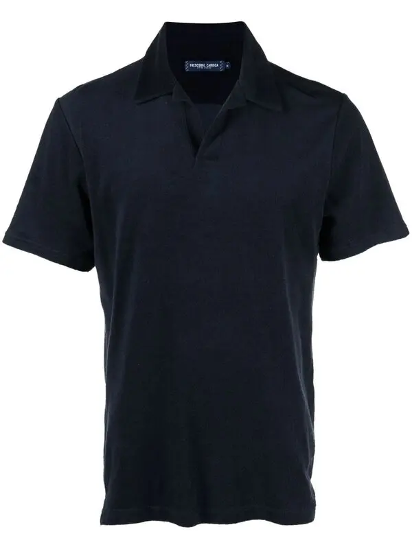 Frescobol Carioca Faustino Terry Buttonless Polo Shirt - Blue
