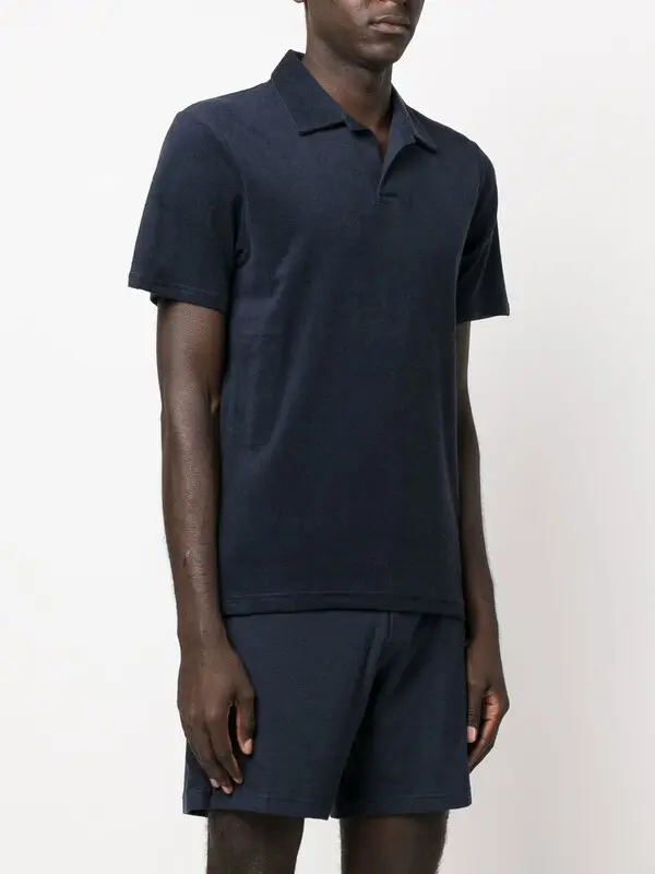 Frescobol Carioca Faustino Terry Buttonless Polo Shirt - Blue