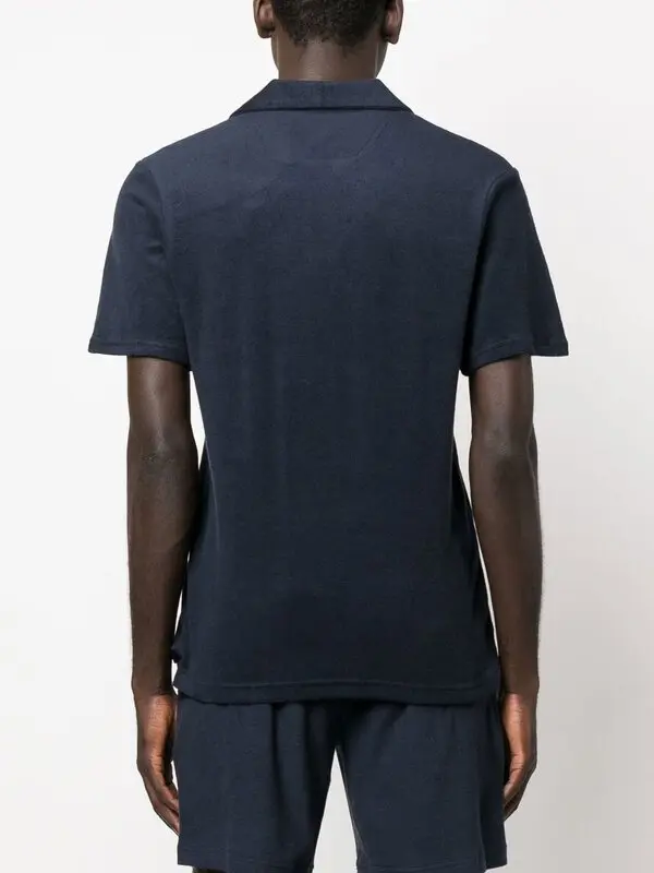 Frescobol Carioca Faustino Terry Buttonless Polo Shirt - Blue