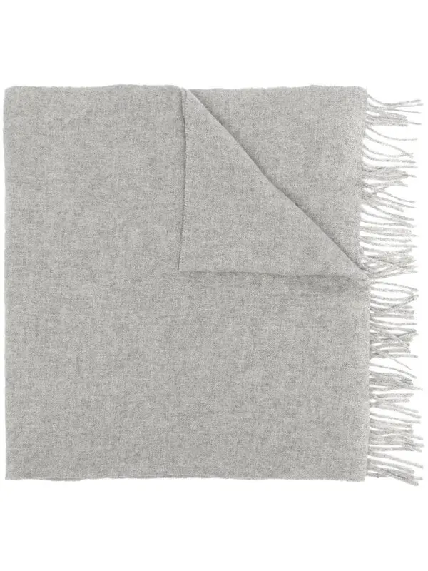 TOTÊME Fringe-edge Virgin Wool Scarf - Grey