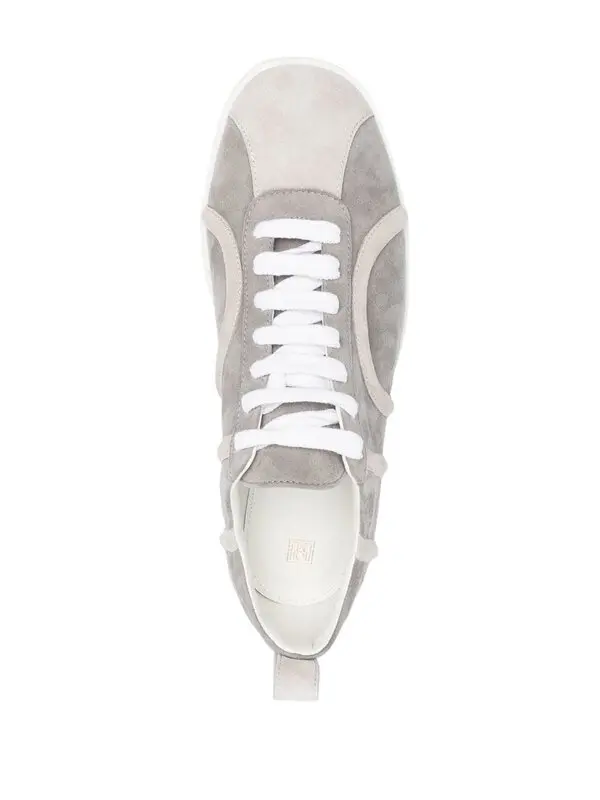 TOTEME Raised-monogram Leather Sneakers