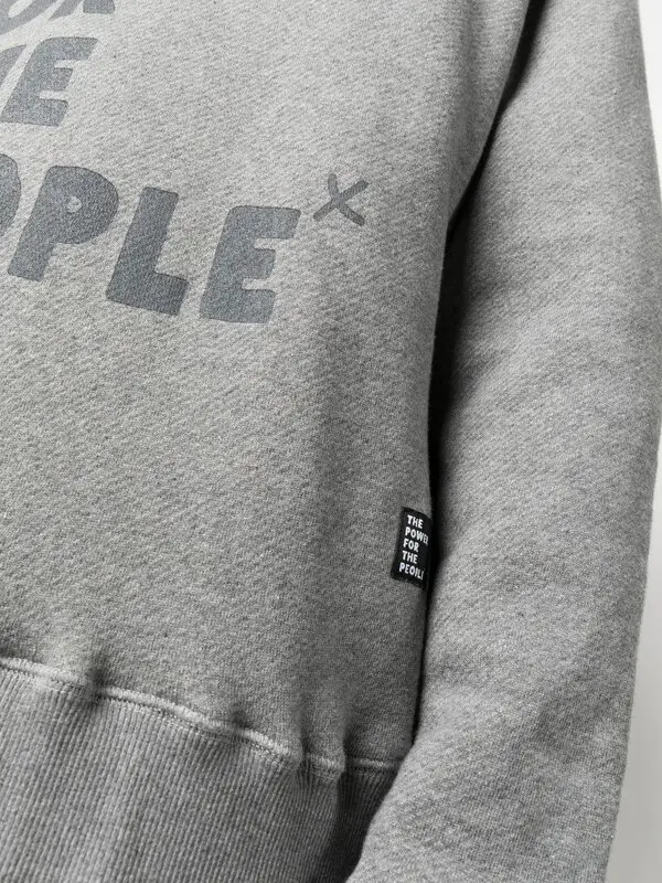 THE POWER FOR THE PEOPLE Logo Print Organic Cotton Crewneck Sweatshirt