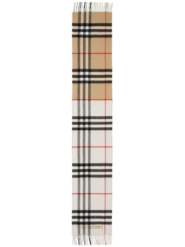 Burberry Contrast-check Cashmere Scarf - Neutrals