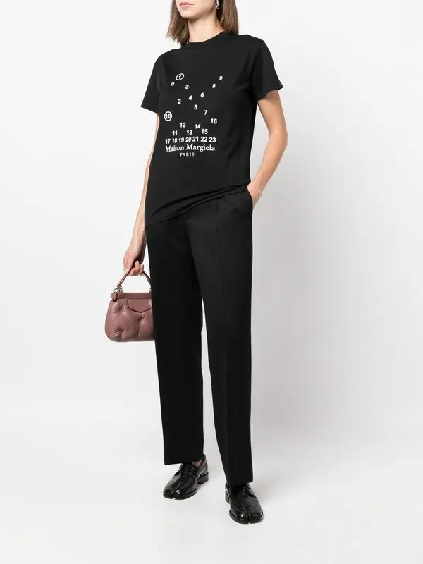 MAISON MARGIELA Numbers-motif Cotton T-shirt - Black