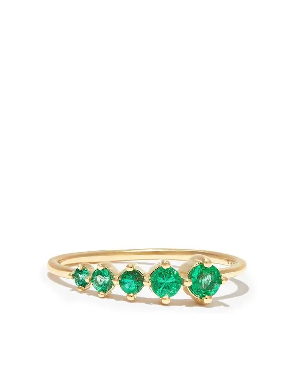 Adina Reyter 14ct Graduated Emerald Stacking Ring
