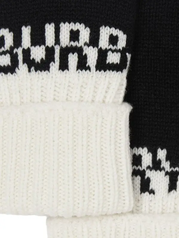 Burberry Logo Intarsia Cashmere Gloves