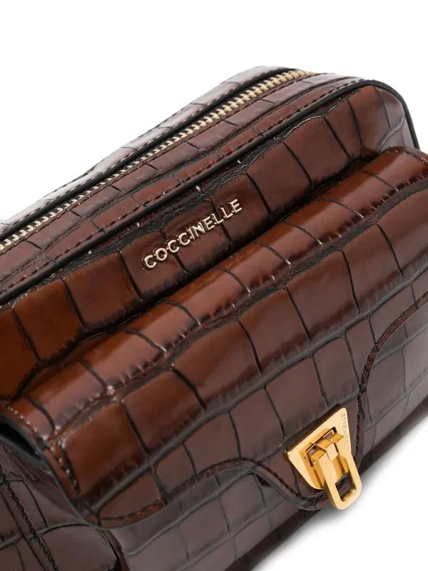 COCCINELLE Crocodile-embossed Leather Crossbody Bag