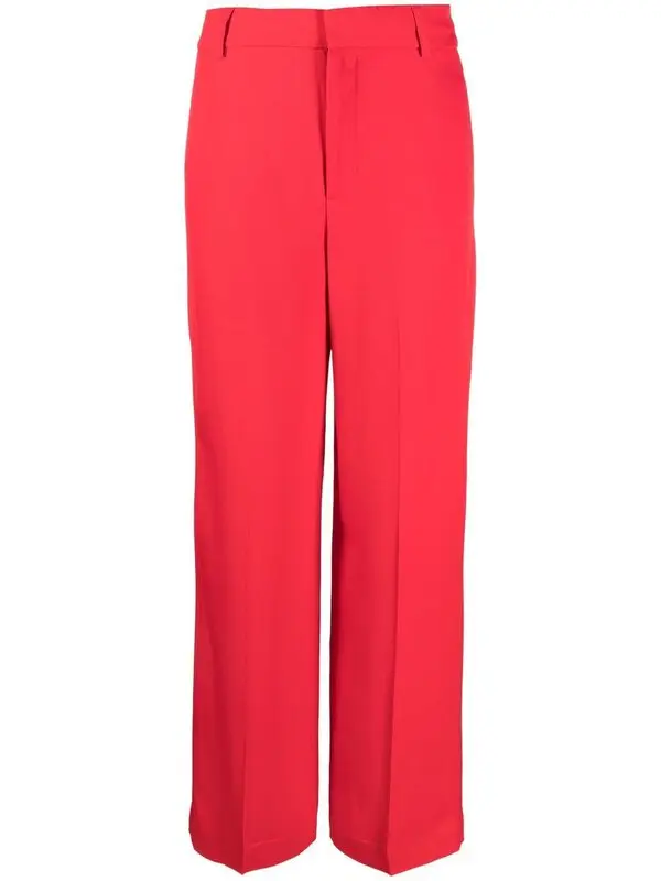 Co Straight-leg Trousers - Red