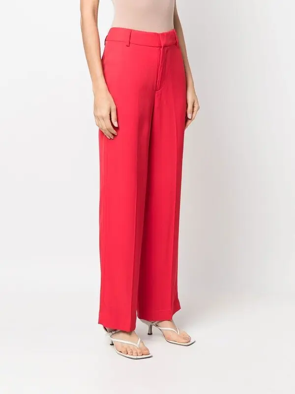Co Straight-leg Trousers - Red