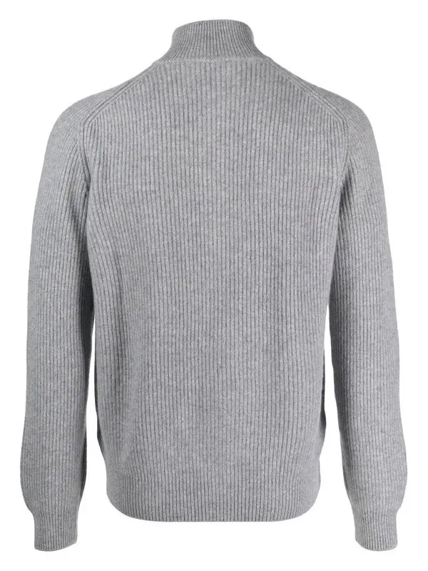 BARBA NAPOLI Zipped Cashmere Jumper - Grey