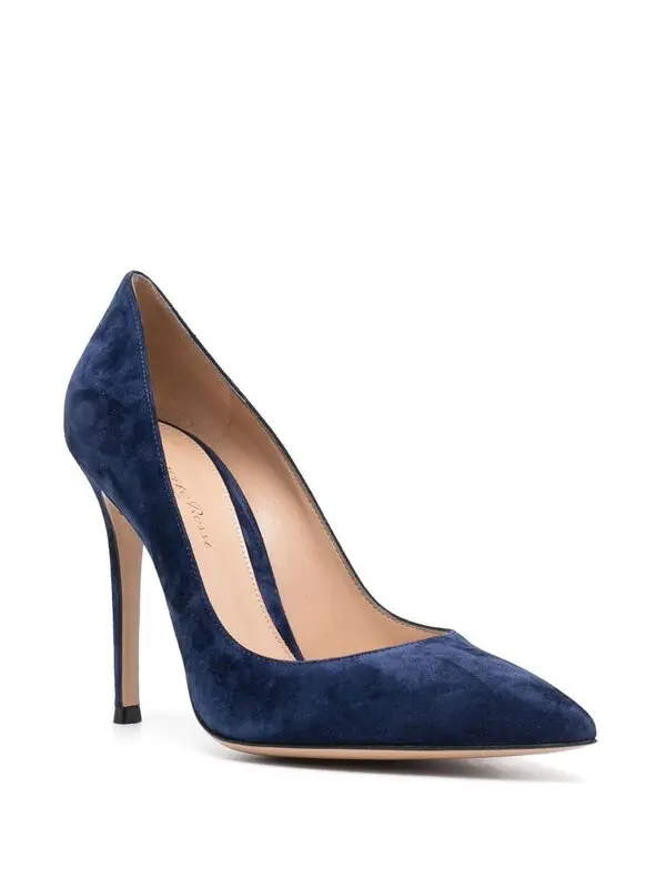 GIANVITO ROSSI 105mm Pointed Suede Pumps - Blue