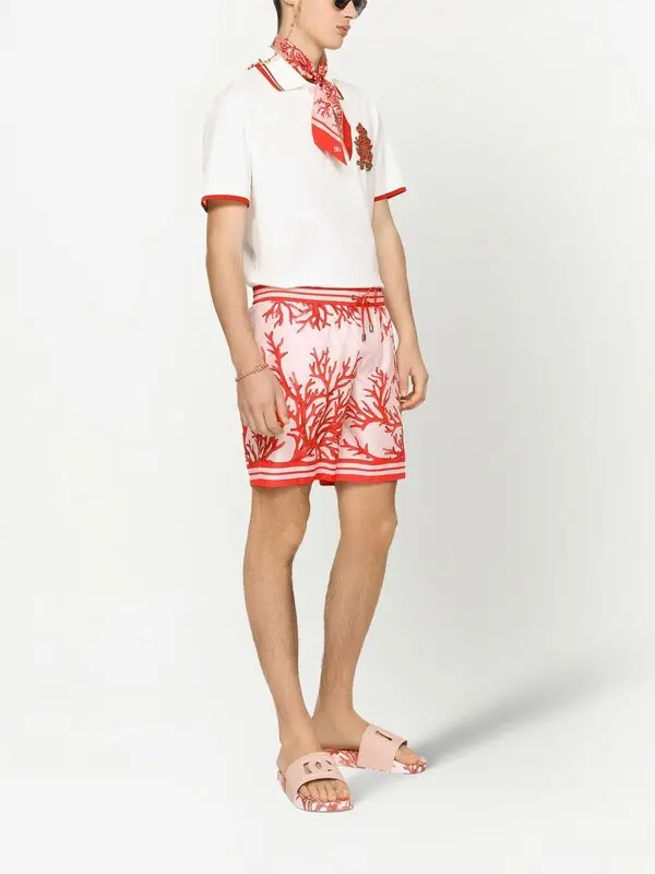Dolce & Gabbana Heraldic-patch Piqué Polo Shirt - White