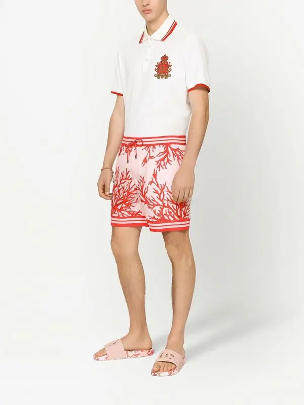 Dolce & Gabbana Heraldic-patch Piqué Polo Shirt - White