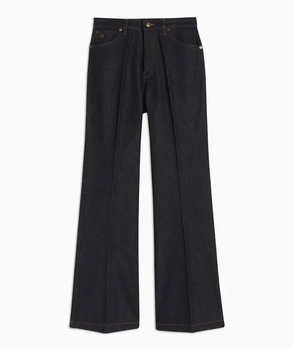 Victoria Beckham High Waisted Flare Jean In Raw Indigo