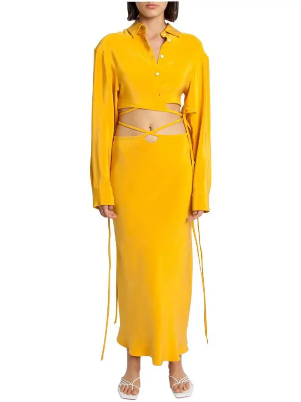 Christopher Esber Mango Loophole Bias Tie Skirt