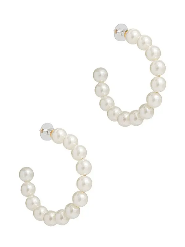 Lele Sadoughi Stardust Pearl Hoops