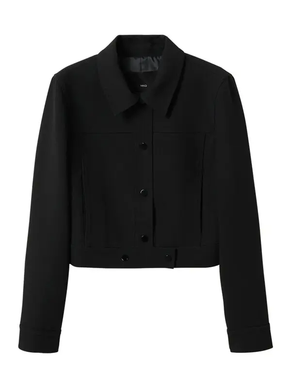 Mango Buttoned Crop Jacket