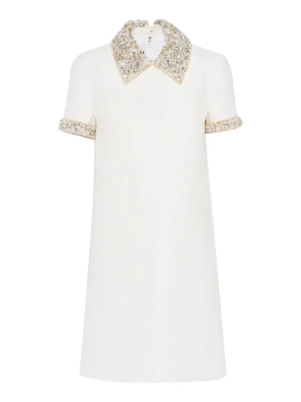Miu Miu Embroidered Cady Mini-dress