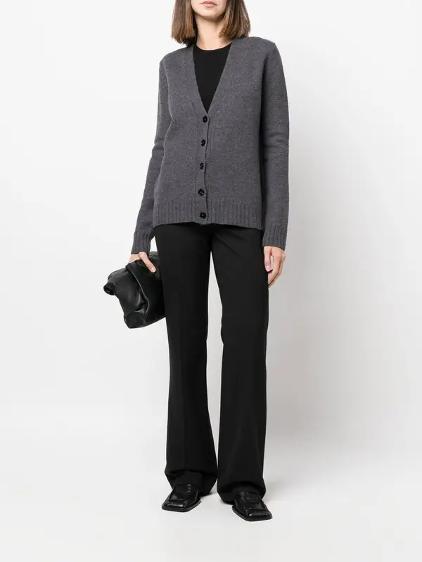 JIL SANDER V-neck Wool Cardigan - Grey