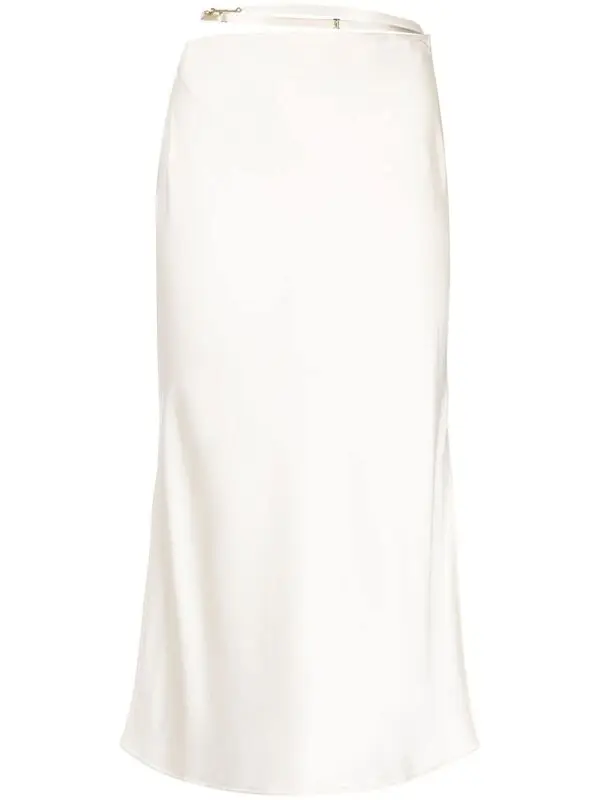 Jacquemus Notte Side-slit Midi Skirt - White