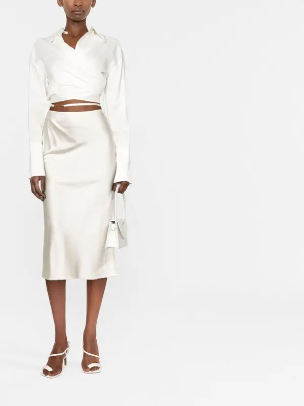 Jacquemus Notte Side-slit Midi Skirt - White
