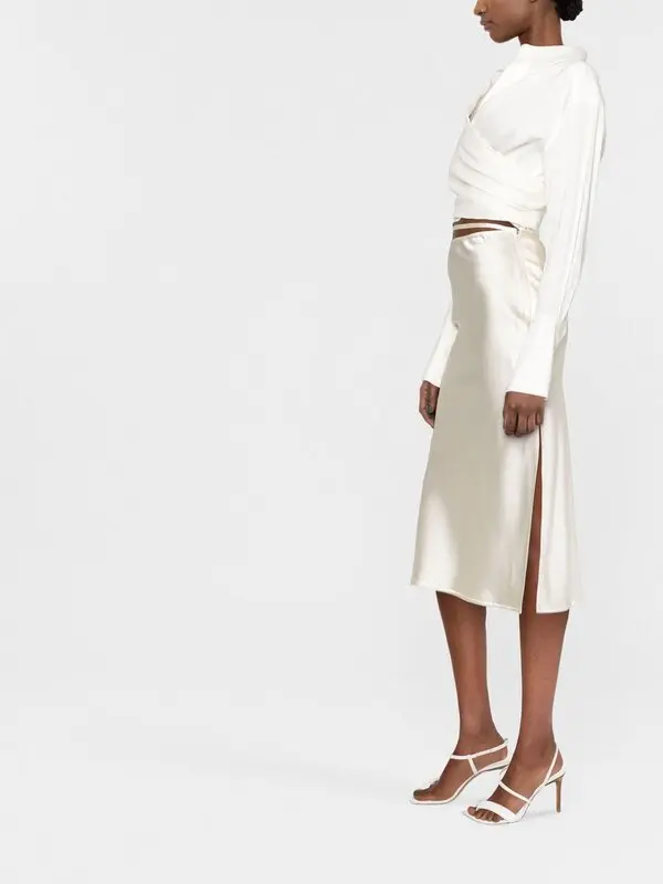 Jacquemus Notte Side-slit Midi Skirt - White