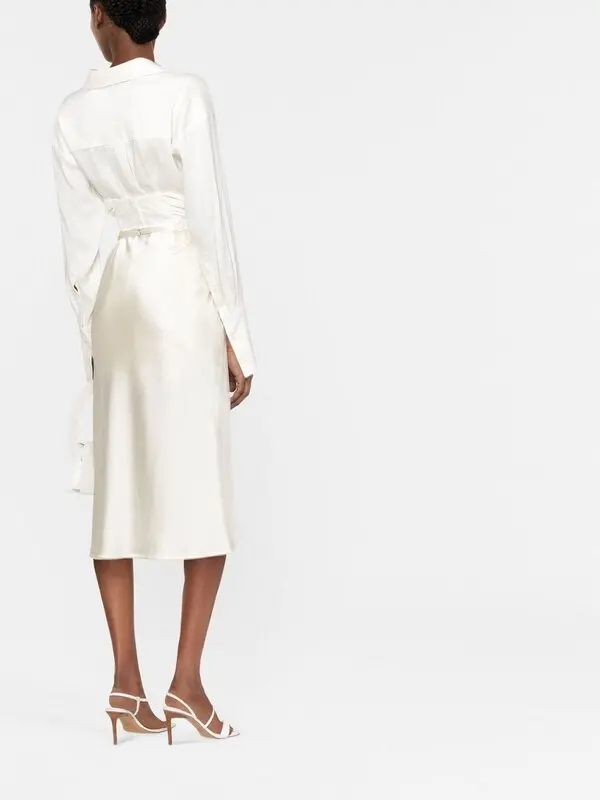 Jacquemus Notte Side-slit Midi Skirt - White