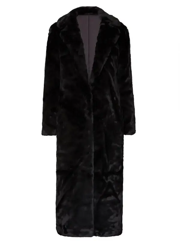UNREAL FUR Faux Fur Black Bird Coat