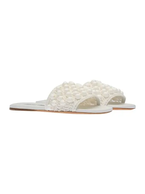 Miu Miu Cotton Crochet Slides
